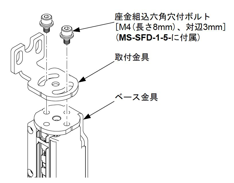 SF4D：MS-SFD-1-5で側面取り付けができません。どうすればよいですか？